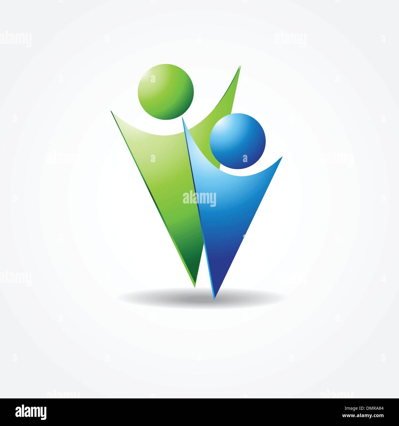 Vector icon of two people in blue and green colors Stock Vector Image ...