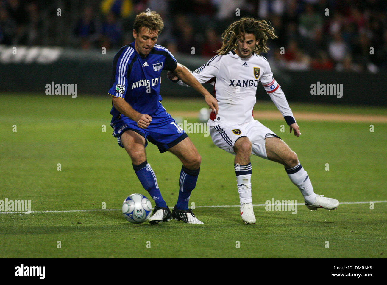 29 August 2009: Jimmy Conrad #12 of the Kansas City Wizards steals the ...