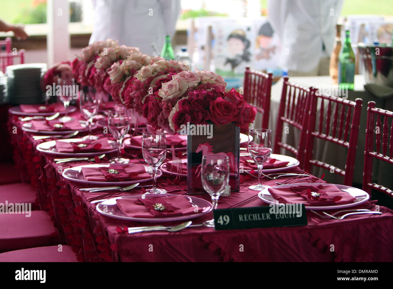 30August: Fashionable table in the VIP tent at the FTI Grand Prix at ...