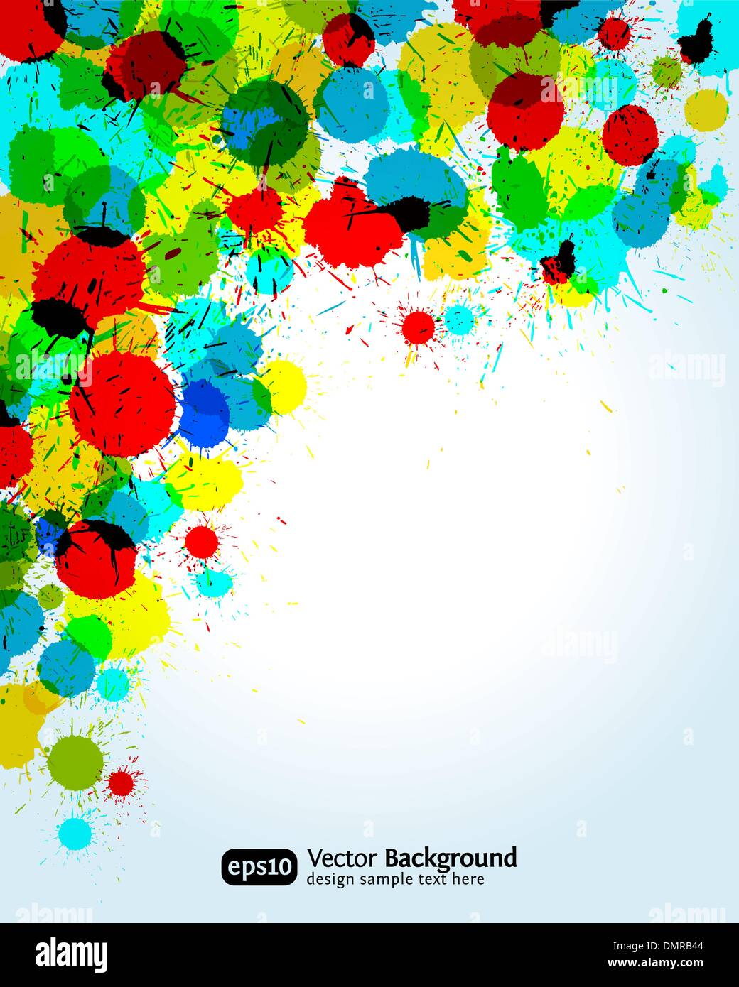 Color paint splashes corner background. Vector illustration Stock ...