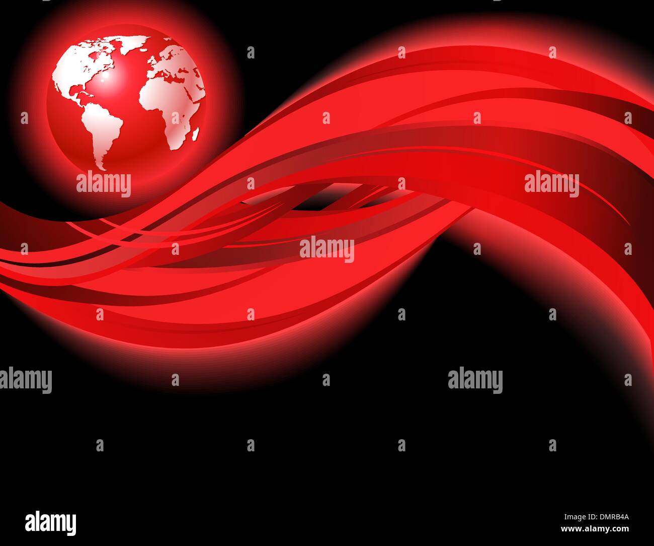 Red business world map wave background with eps10 effects Stock Vector ...
