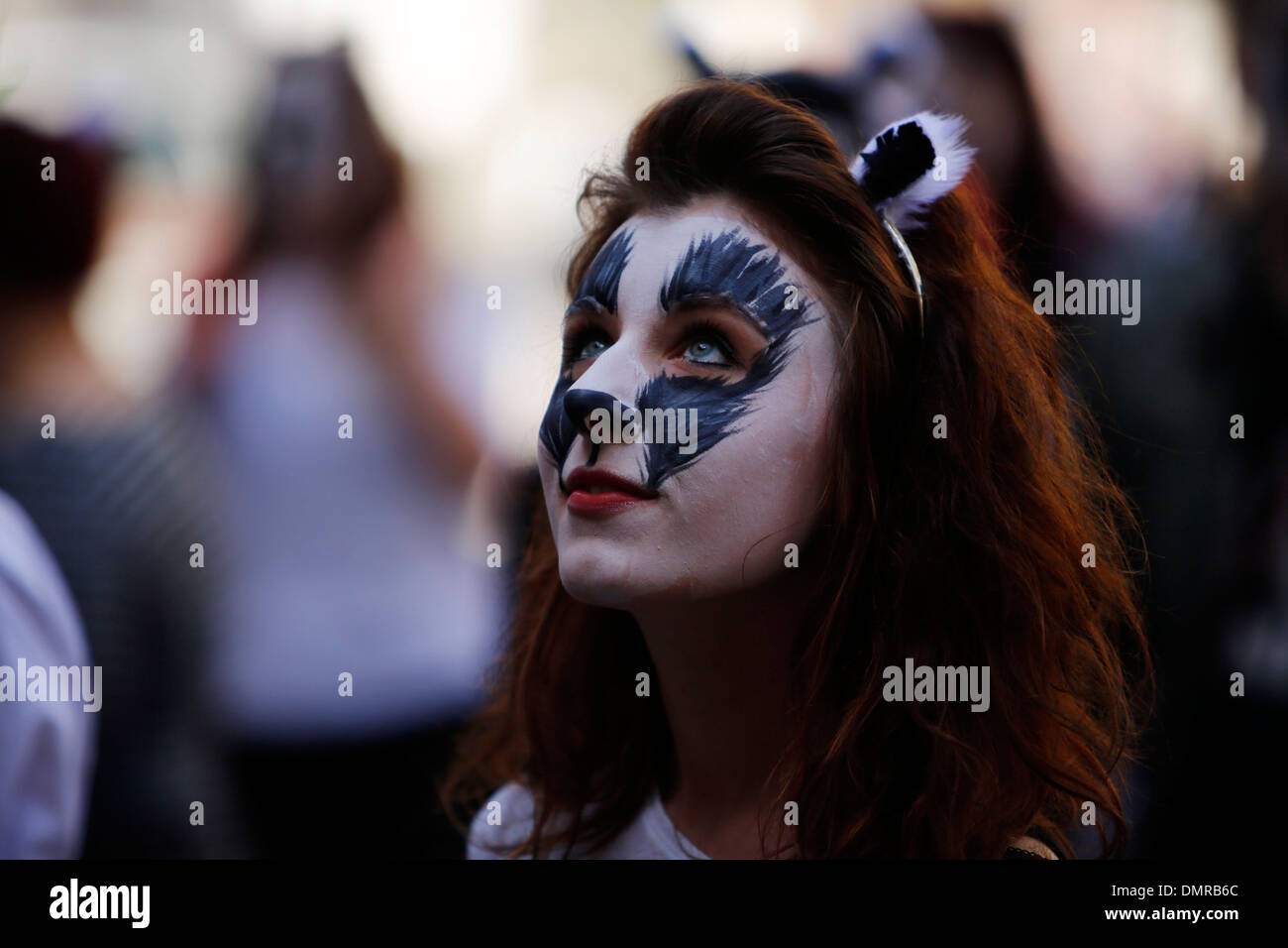 Face-paint wearing campaigners, opposed to the Government's proposed ...