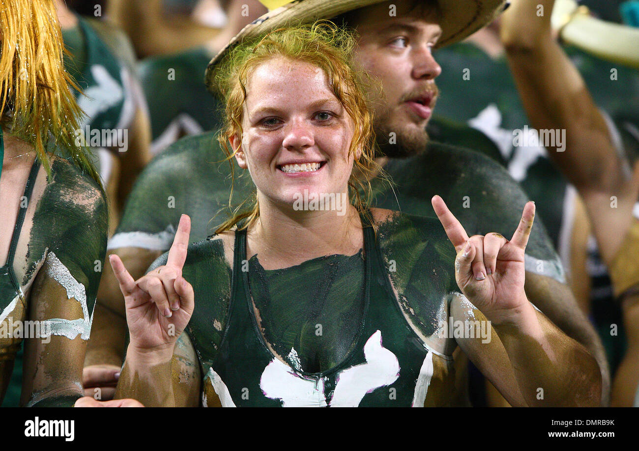 South Florida fans celebrate during the pre-game warm up session before ...