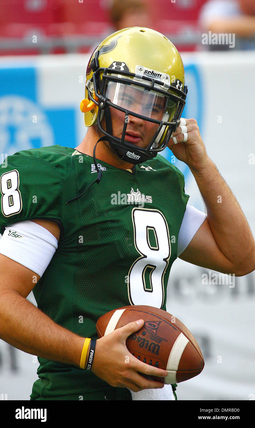 South Florida quarterback Matt Grothe #8 practices passes during the ...
