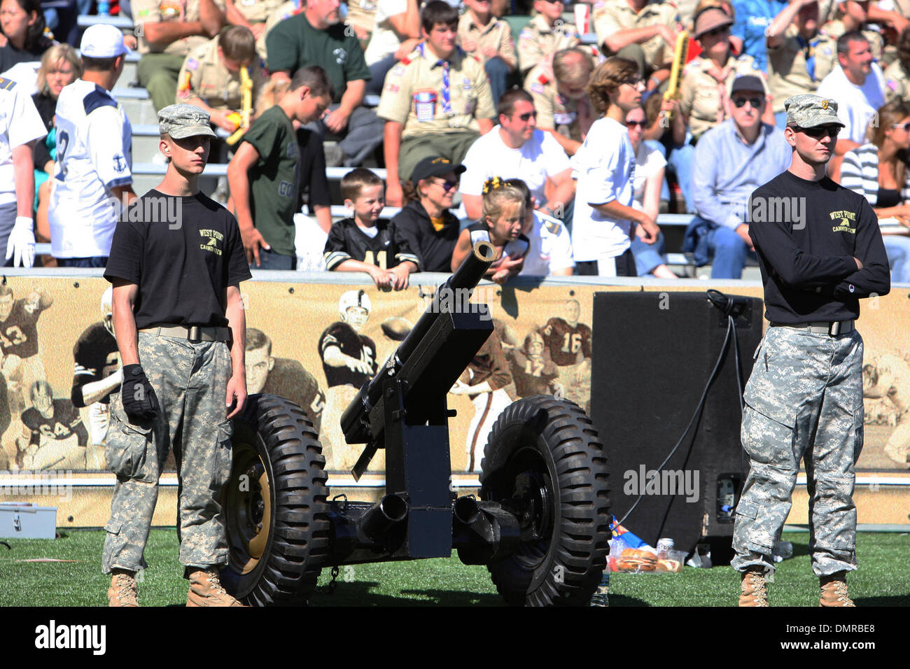 Artillery battery stand at attention in preparation of firing the ...