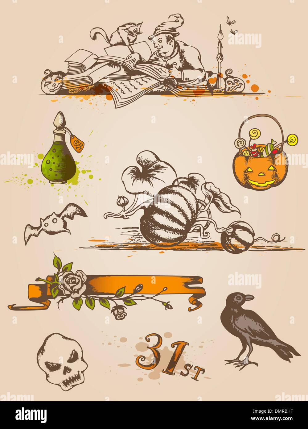 Raven halloween Stock Vector Images - Alamy