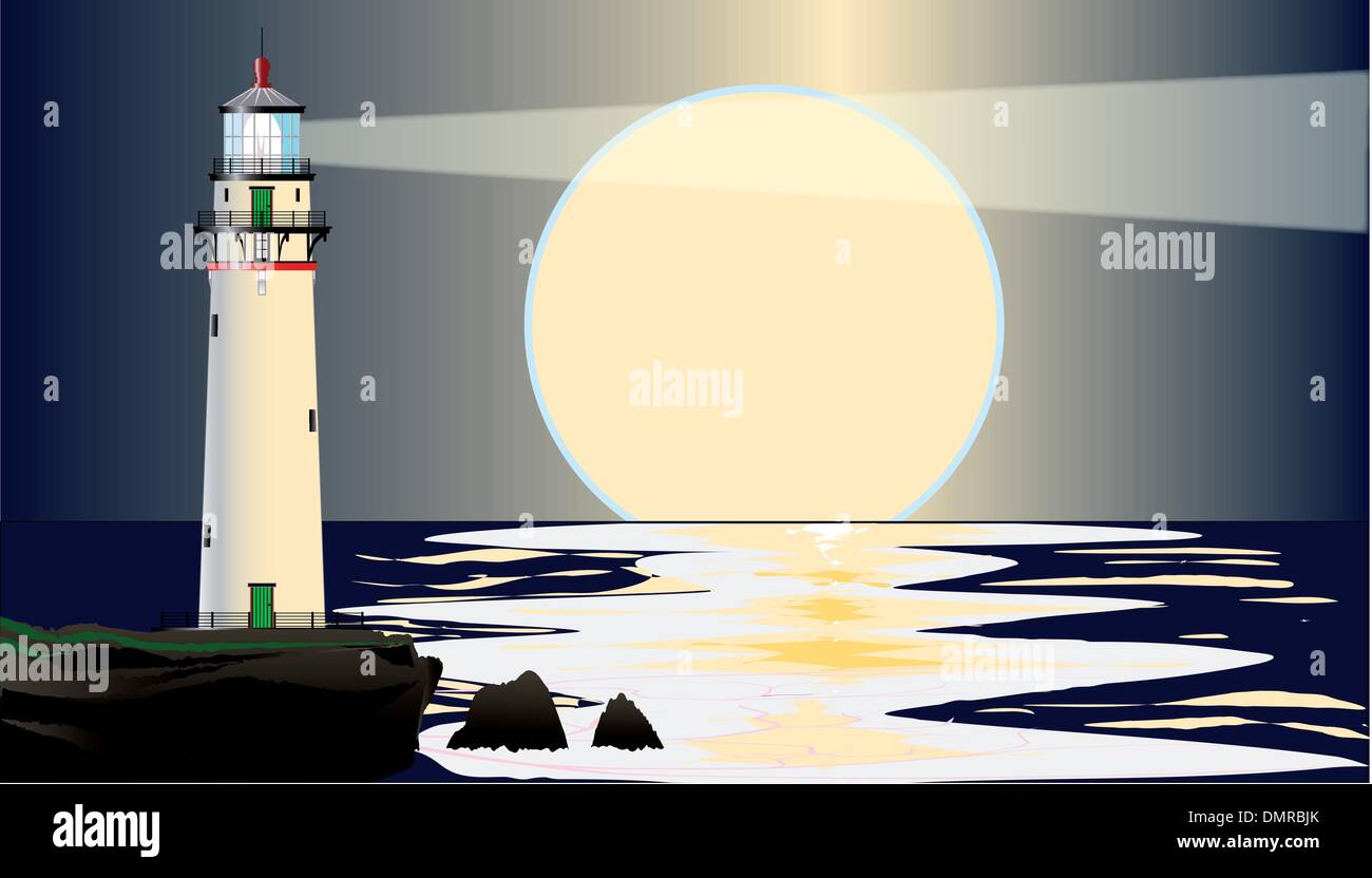 Lighthouse shoreline Stock Vector Images - Alamy