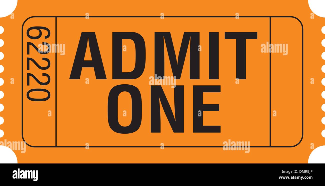 Admit One Ticket Stock Vector Image & Art - Alamy