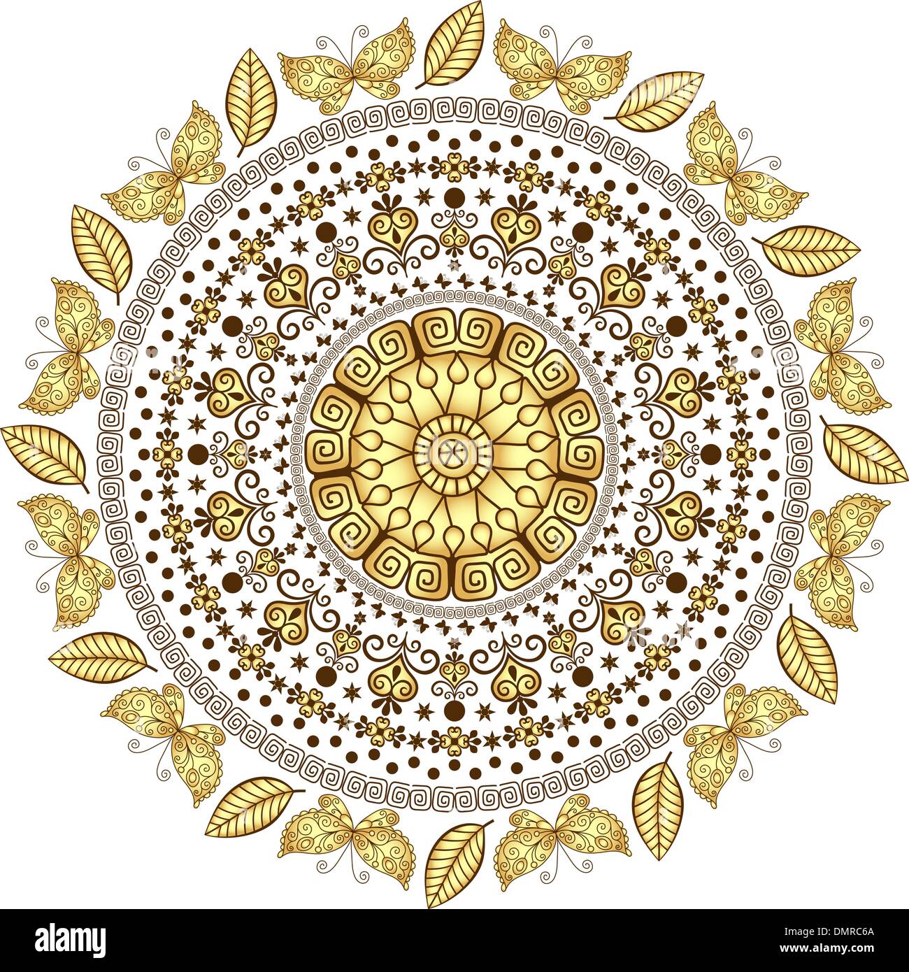 Gold round pattern Stock Vector Image & Art - Alamy