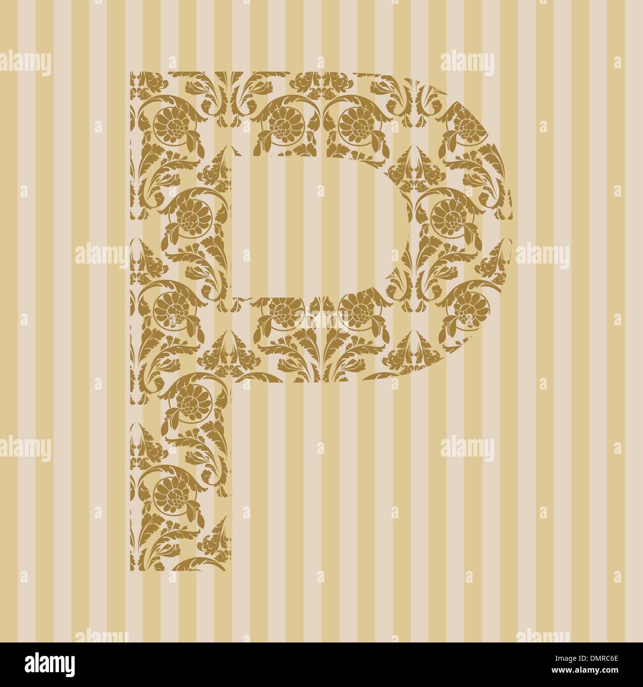 Floral font. Letter P Stock Vector Image & Art - Alamy