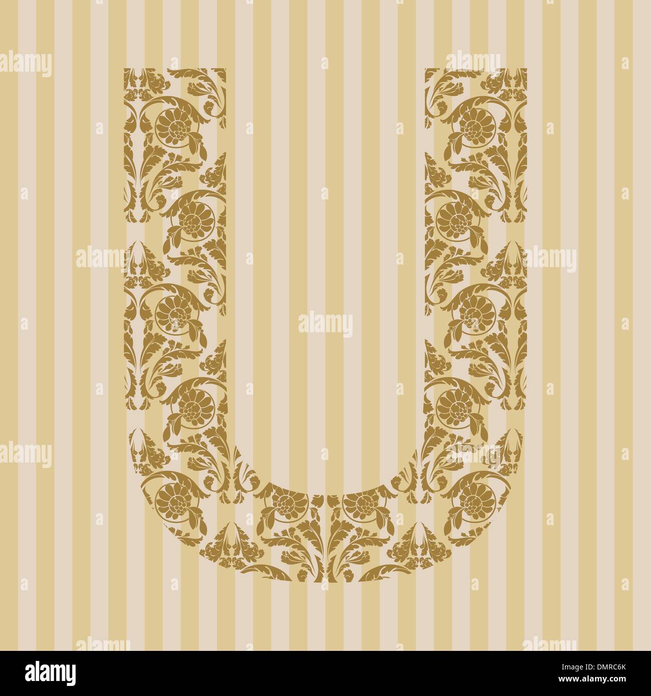 Floral font. Letter U Stock Vector Image & Art - Alamy