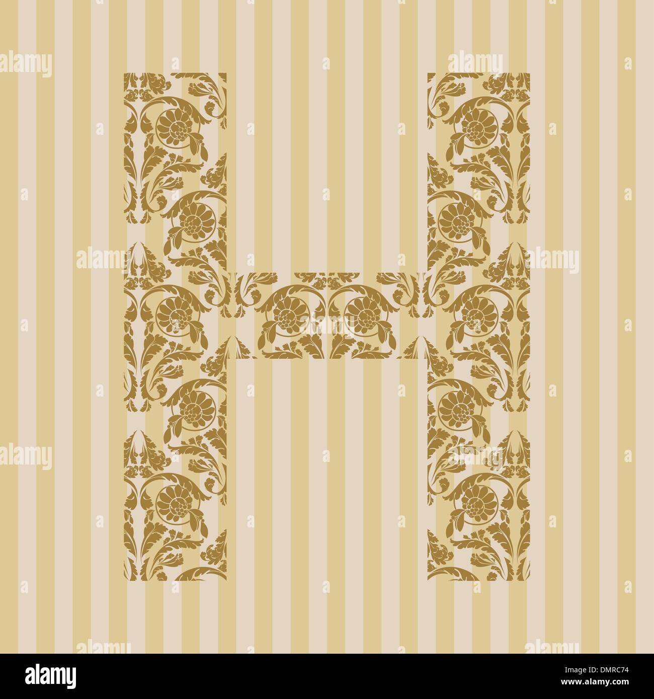 Floral font. Letter H Stock Vector Image & Art - Alamy