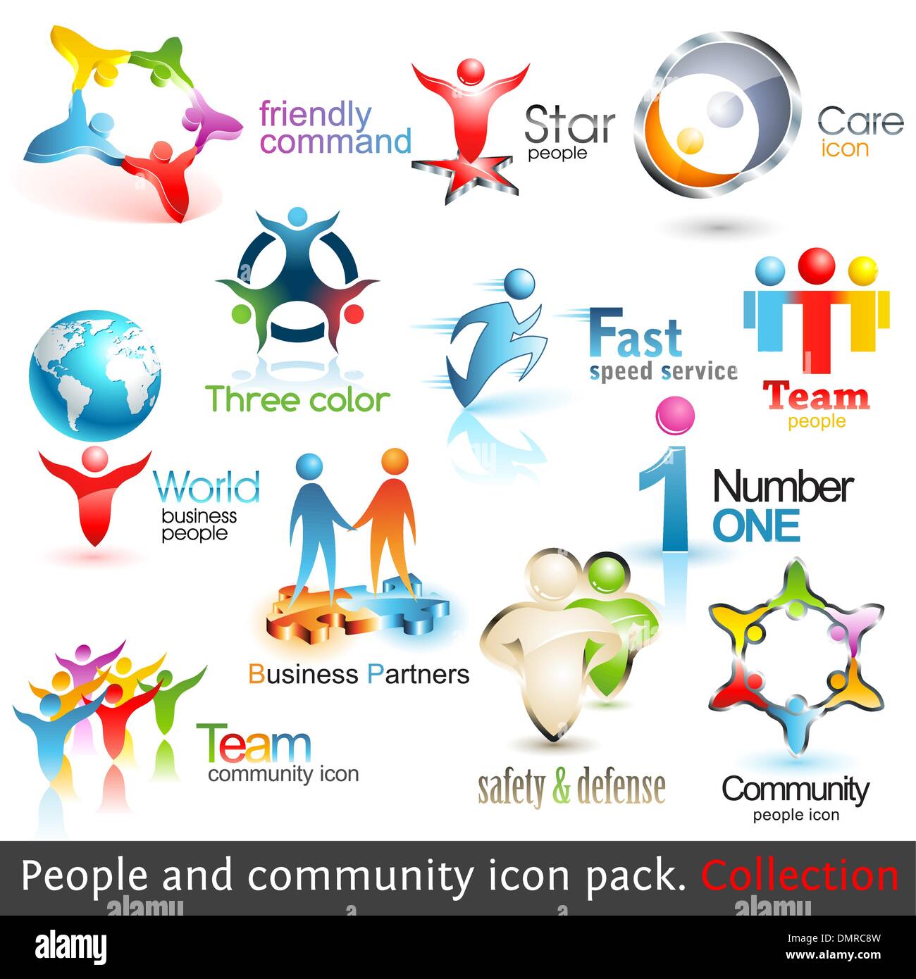 Business people community 3d icons. Vector design elements Stock Vector ...
