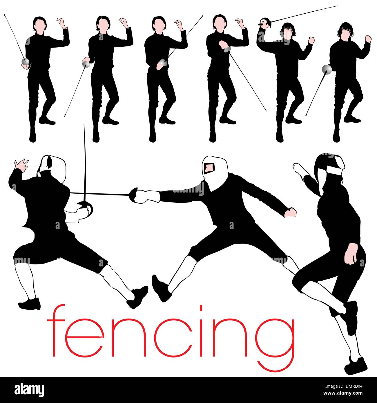 Fencing vector vectors Cut Out Stock Images & Pictures - Alamy