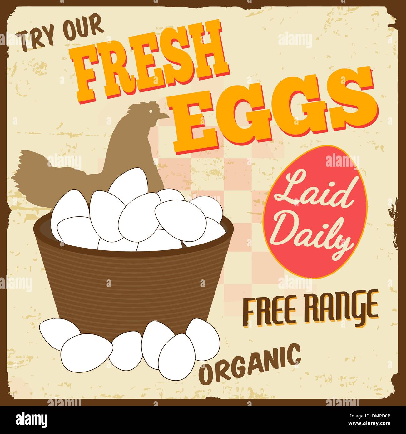 Fresh eggs vintage poster Stock Vector Image & Art - Alamy