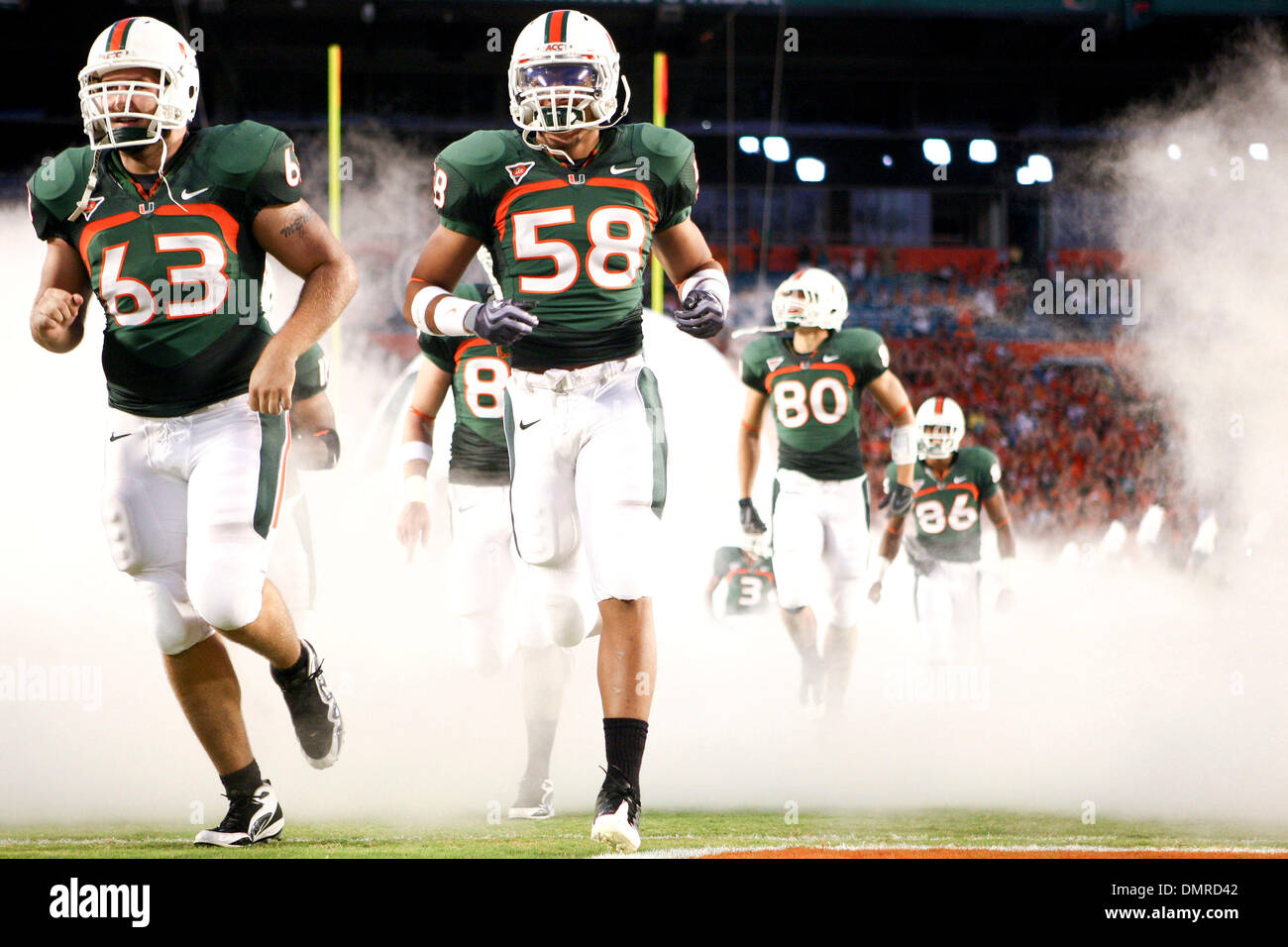 Miami (FL) linebacker Jordan Futch (58) takes the field with his ...