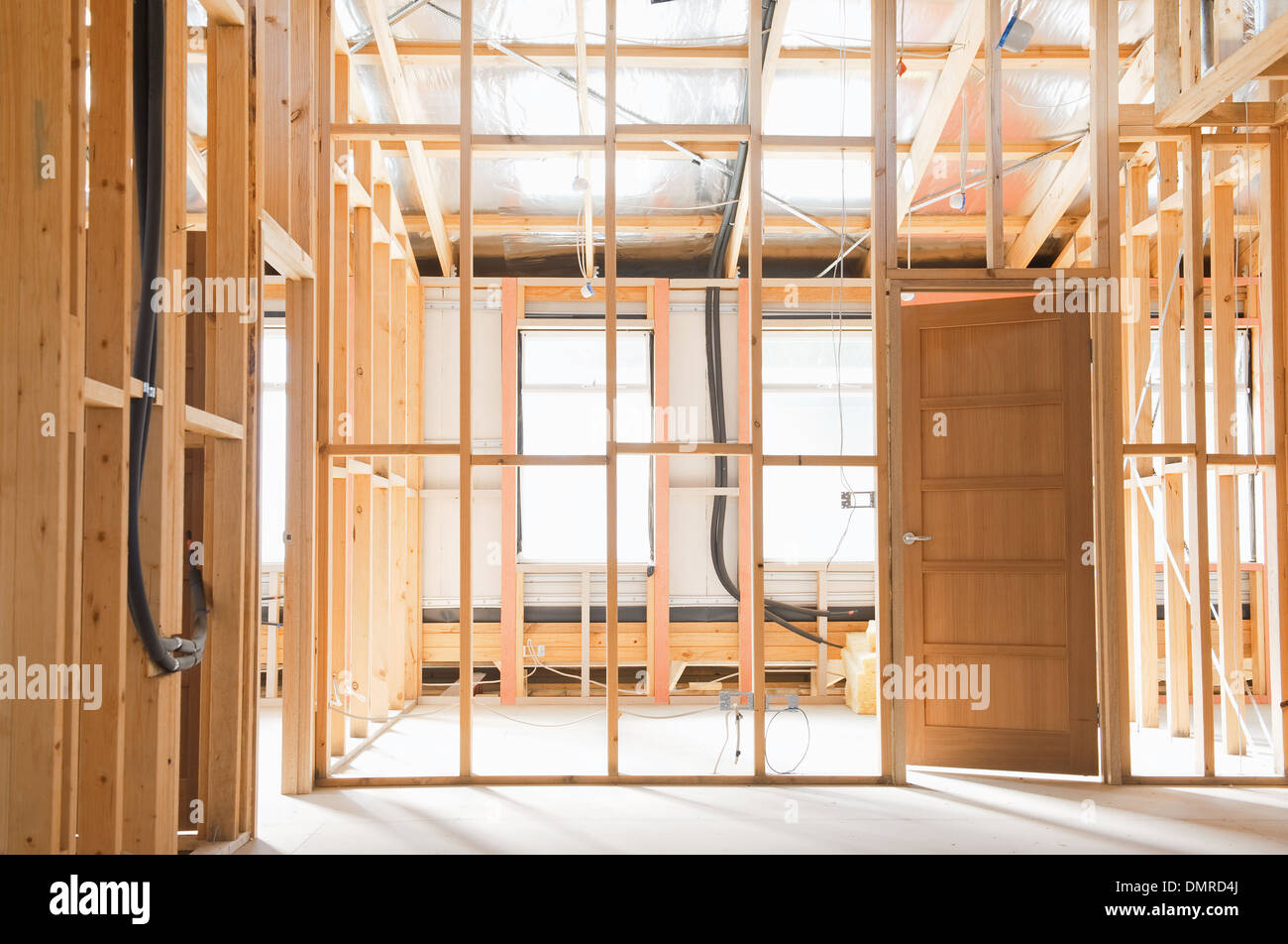 Interior view construction new residential home Stock Photo - Alamy