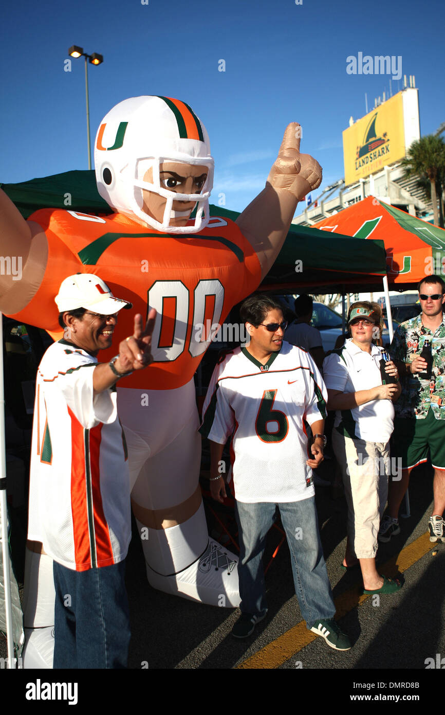 Miami fans showing their team spirit before the game outside Landshark ...