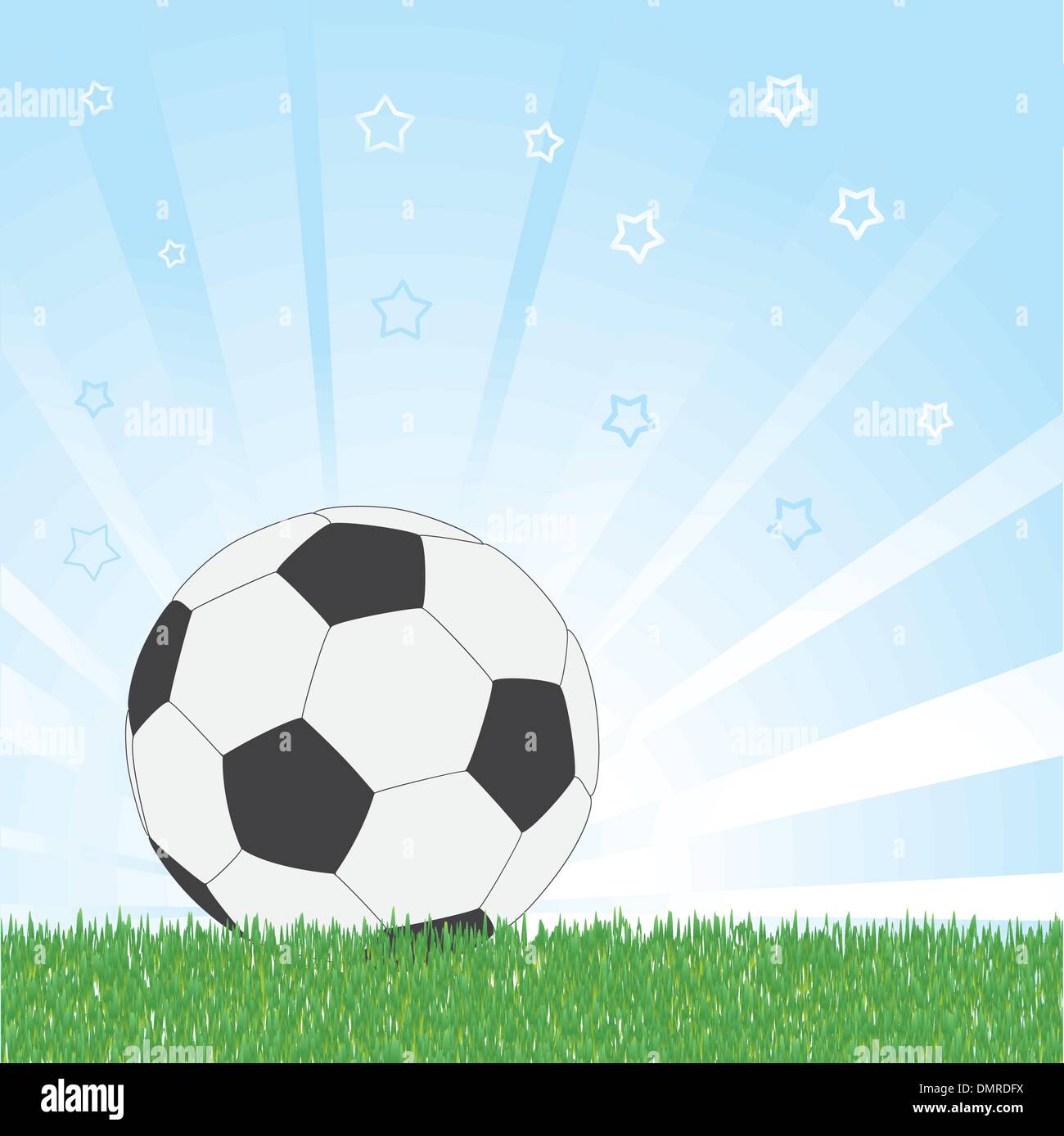 Soccer ball on star blue shiny background Stock Vector Image & Art - Alamy