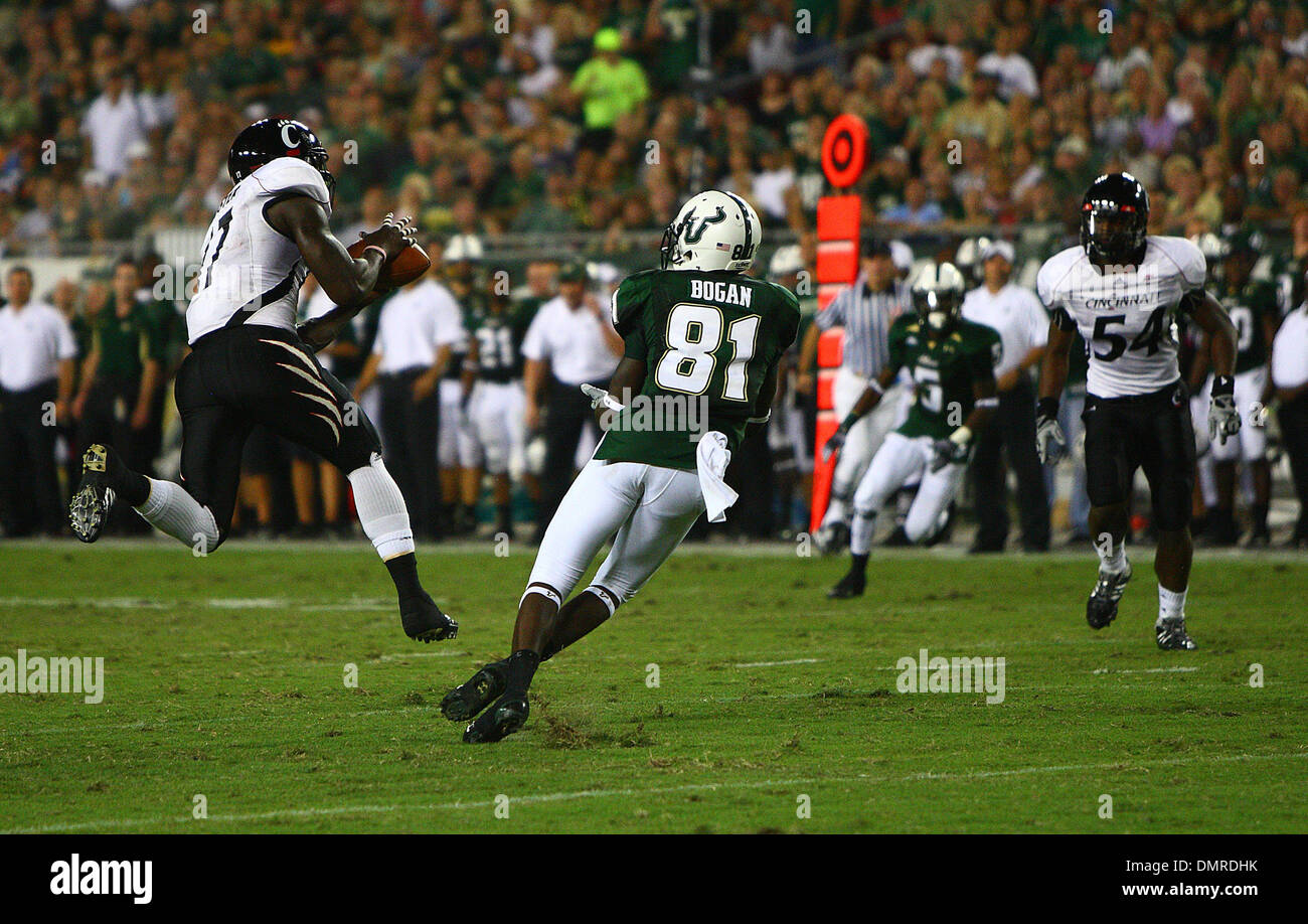 Cincinnati cornerback Aaron Webster #17 intercepts the ball from South ...