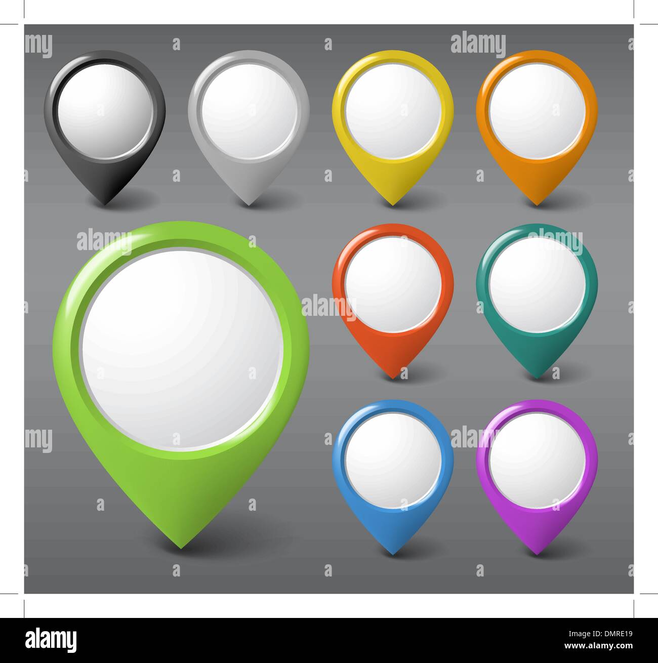 Set of round 3D pointers with place for your content Stock Vector Image ...