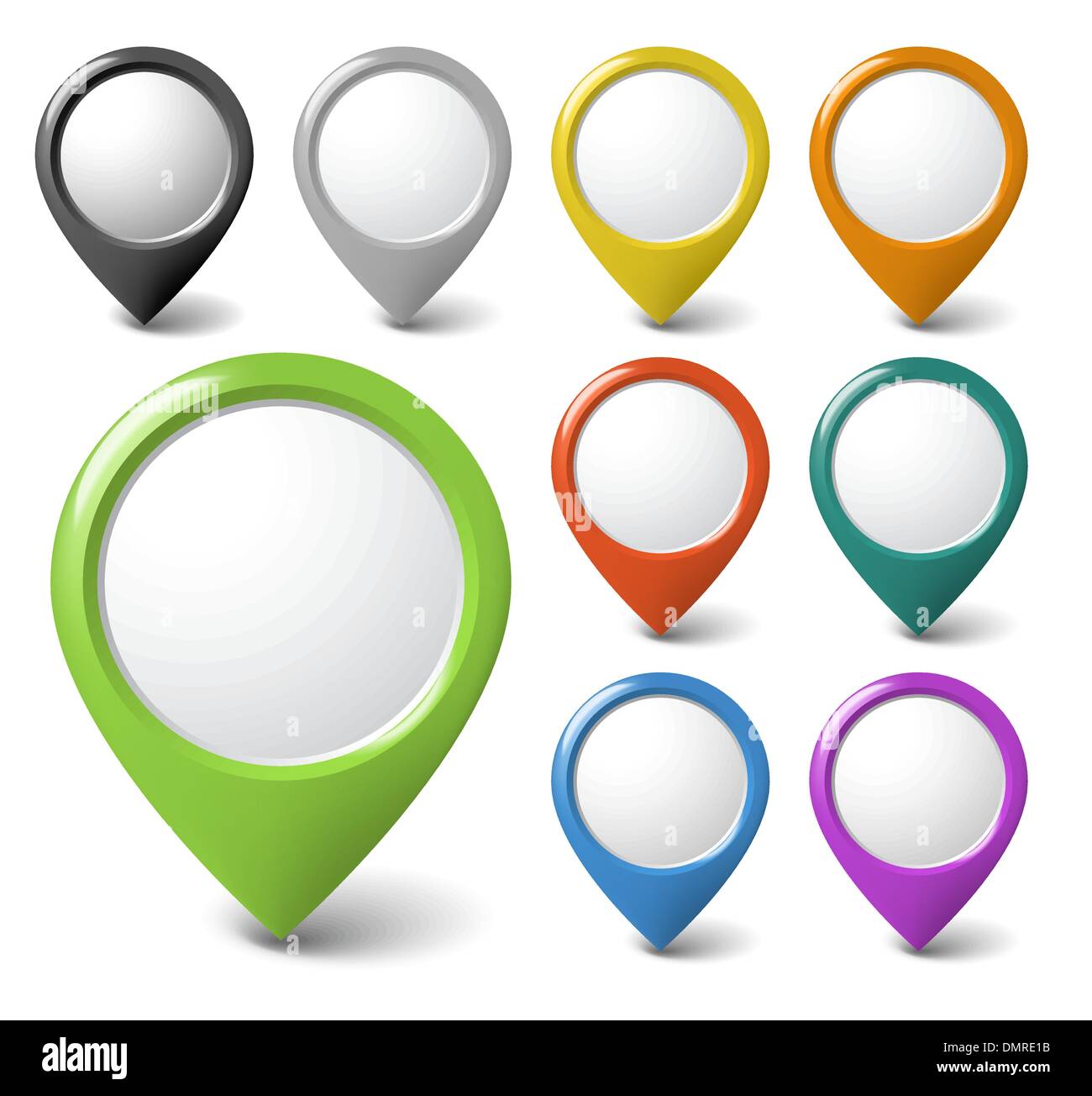 Set of round 3D pointers with place for your content Stock Vector Image ...