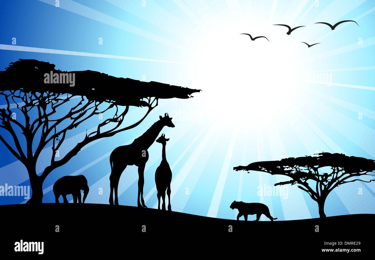 Africa / safari - silhouettes Stock Vector Image & Art - Alamy