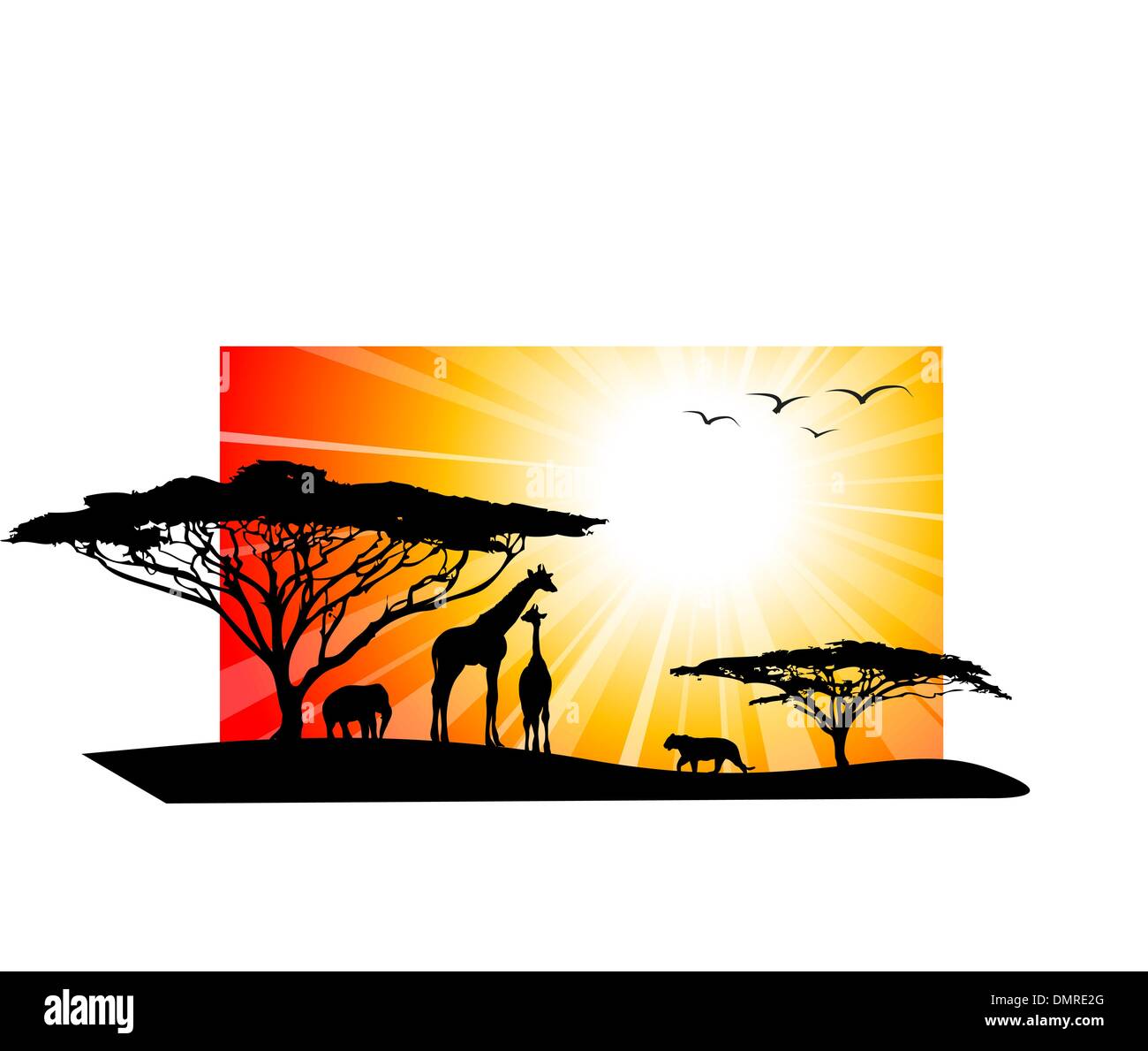 Tree silhouettes sunset Stock Vector Images - Alamy