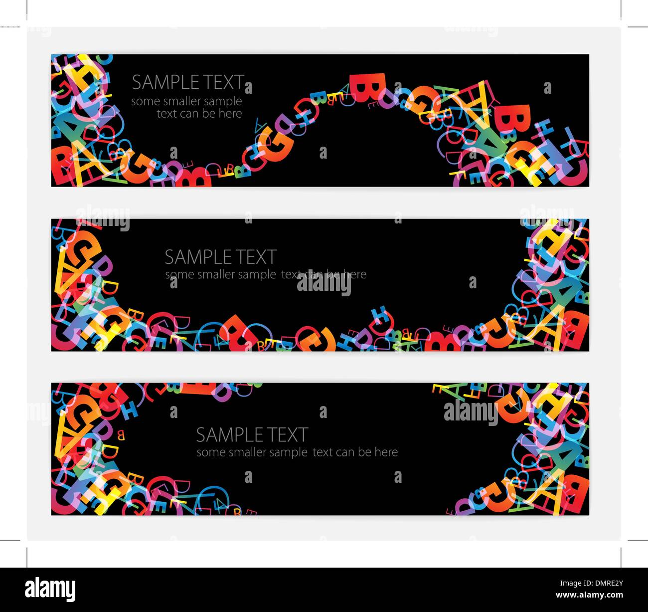 Banners with colorful rainbow numbers Stock Vector Image & Art - Alamy