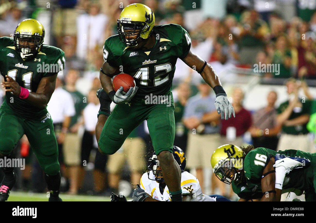 South Florida linebacker Kion Wilson #42 intercepts the ball during the ...