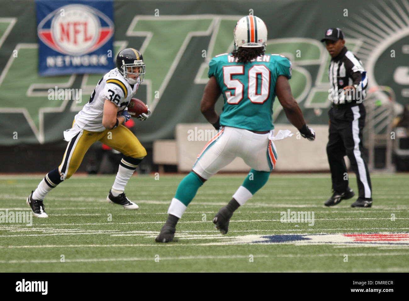 New York Jets #36 Jim Leonhard. The Miami Dolphins defeated the New ...