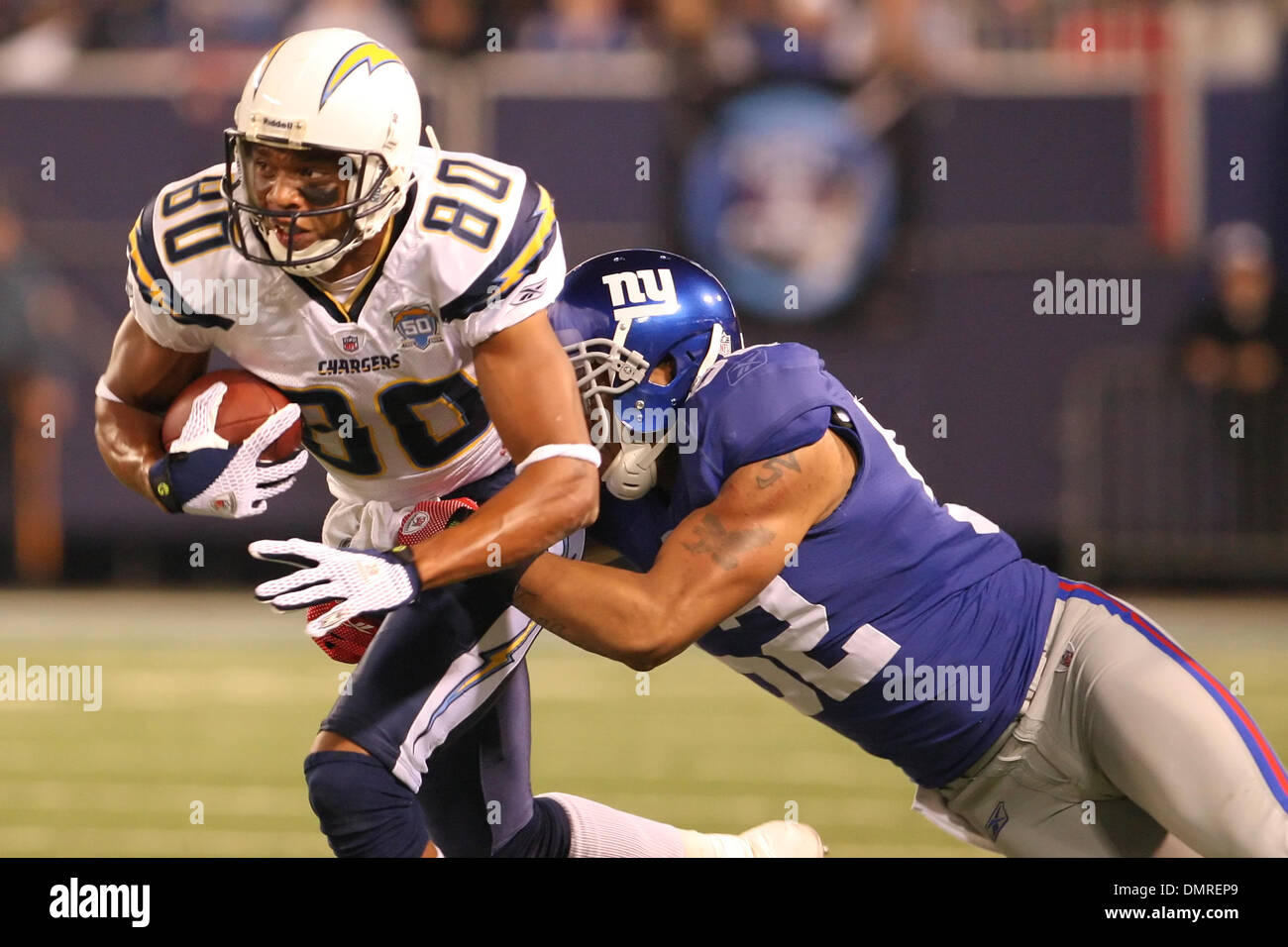 San Diego Chargers #80 wide receiver Malcom Floyd wit NY'S #82 Mario ...
