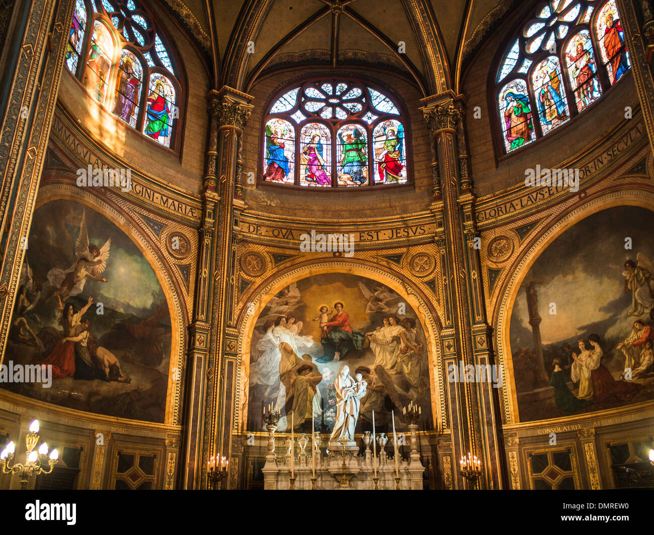 Stained glass windows altar church hi-res stock photography and images ...