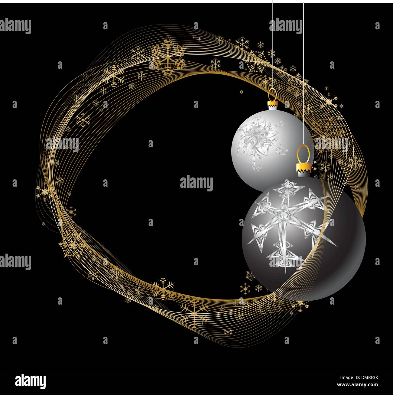 Snowflake black gold silver Stock Vector Images - Alamy