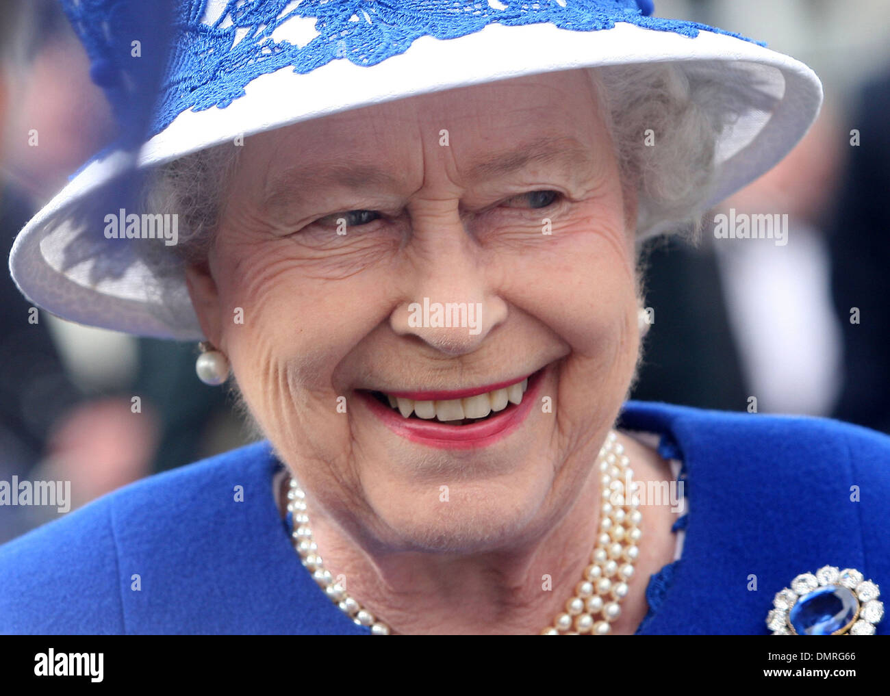 HRH Queen Elizabeth II attends a garden party at Balmoral Castle ...