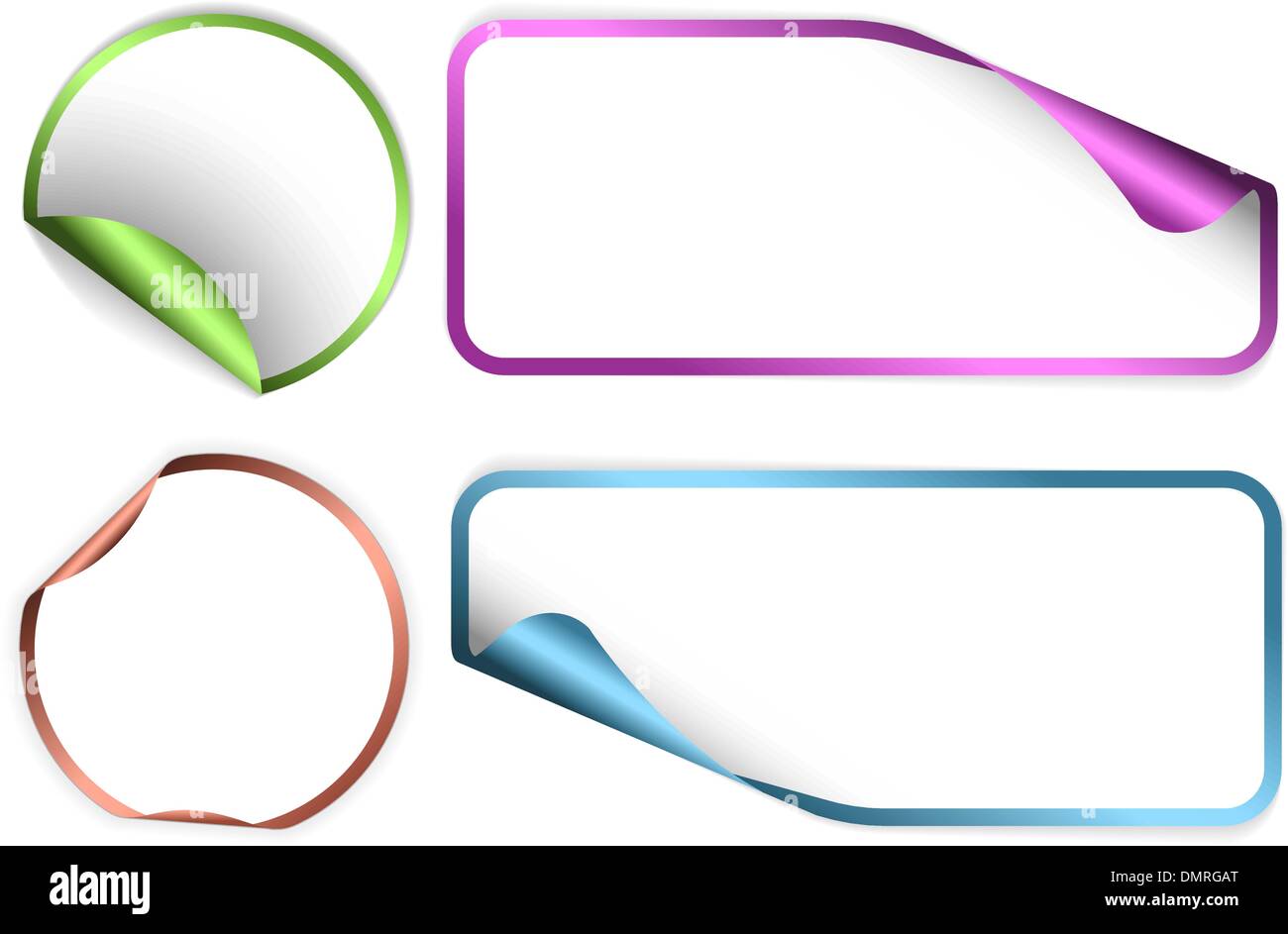 White labels and stickers with colorful border Stock Vector Image & Art ...