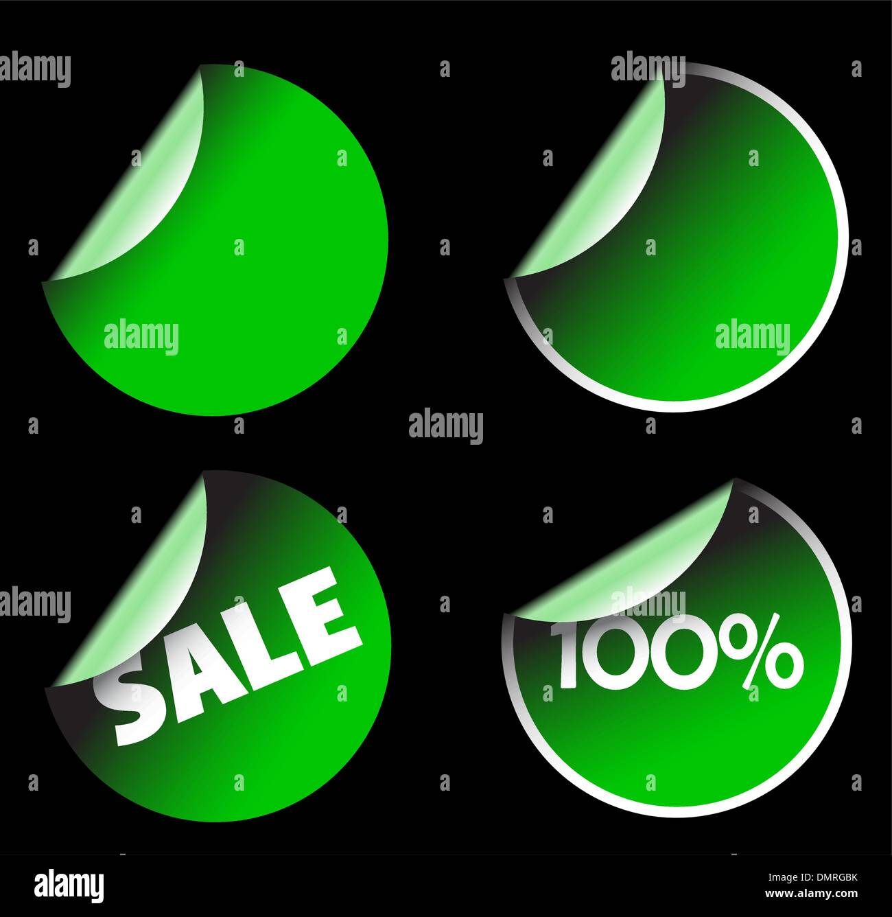 Set green labels badges Stock Vector Images - Alamy