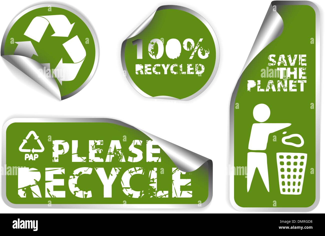 Set of green recycle labels Stock Vector Image & Art - Alamy