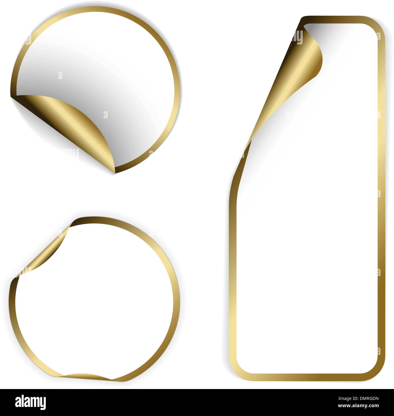 stickers with golden border Stock Vector Image & Art - Alamy