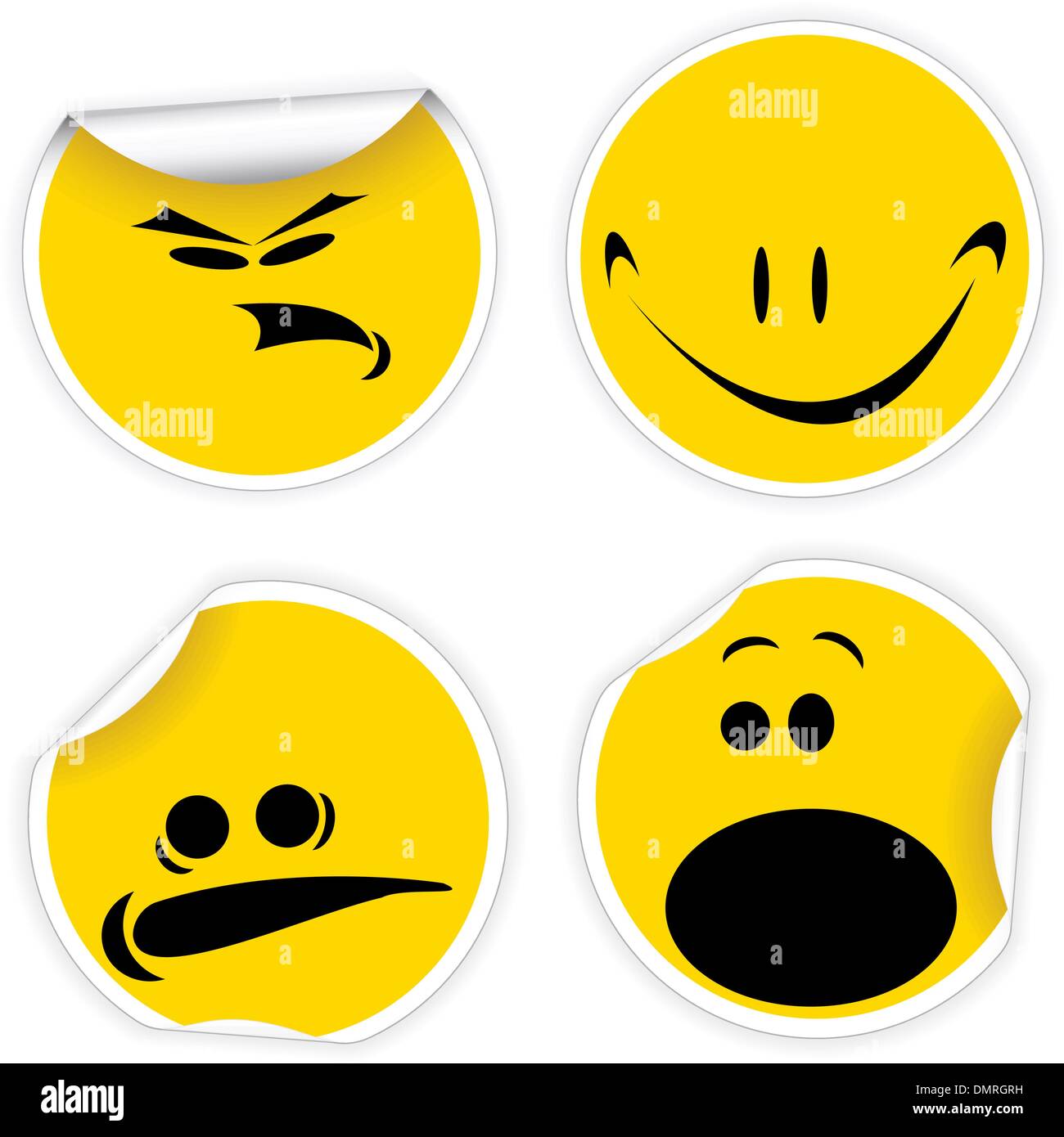 Smile smiley sticker label emoticon Stock Vector Images - Alamy