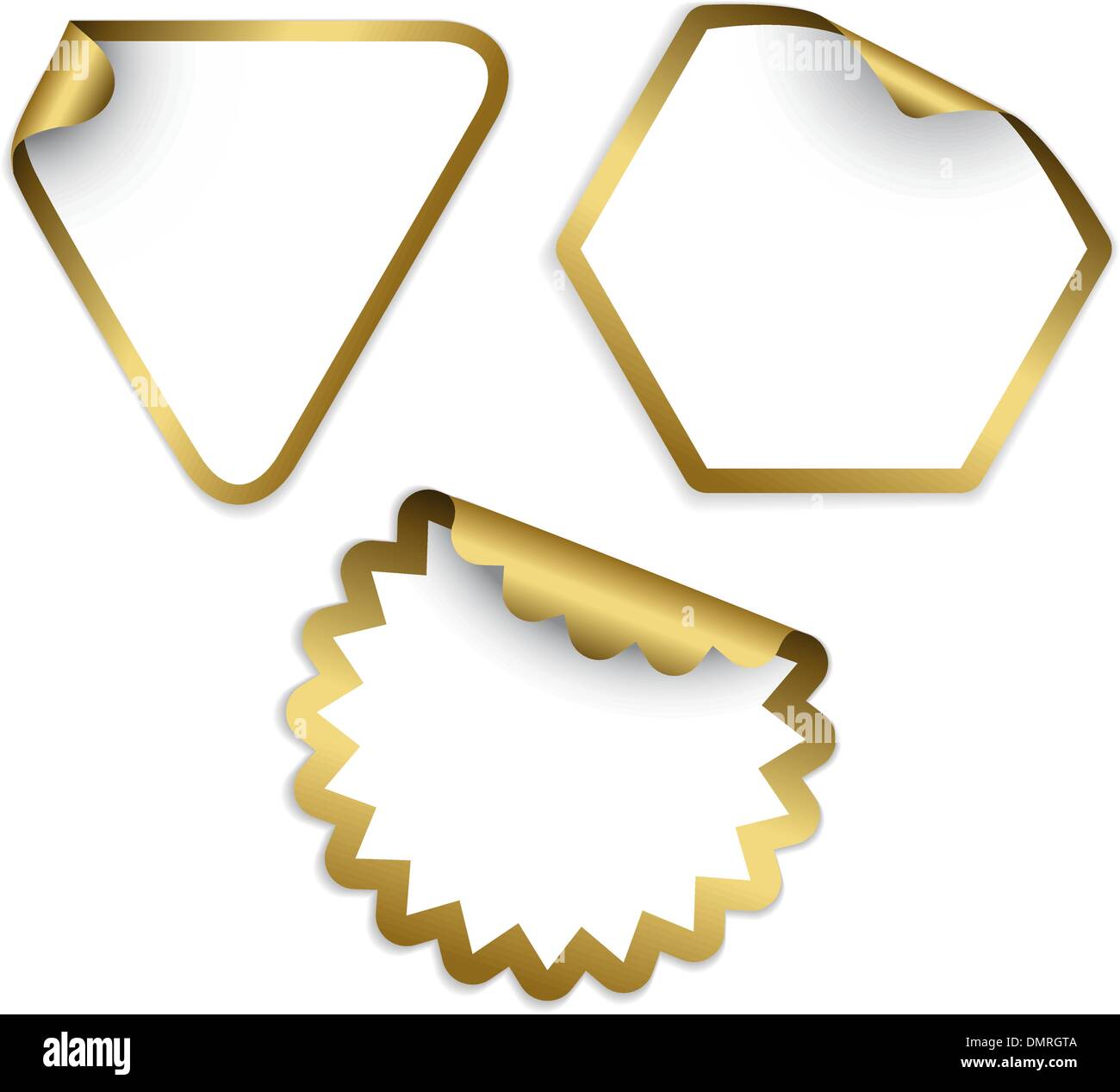 stickers with golden border Stock Vector Image & Art - Alamy