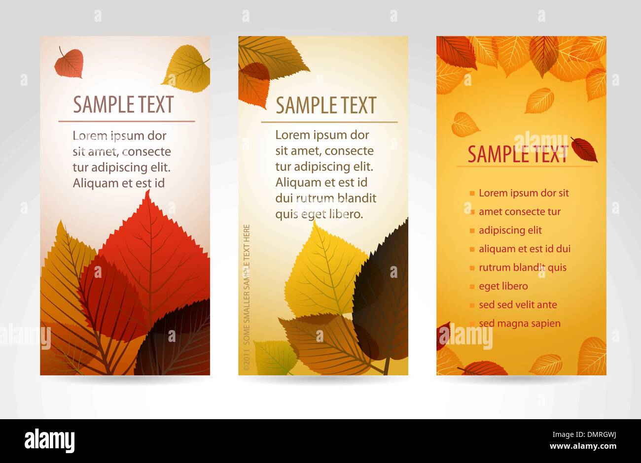 Fresh natural fall vector vertical banners with leafs Stock Vector ...