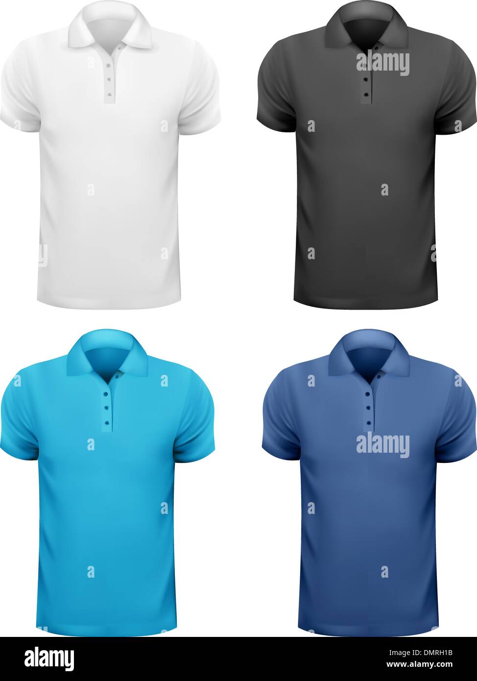 Black and white and color men t- shirts. Design template. Vector Stock ...