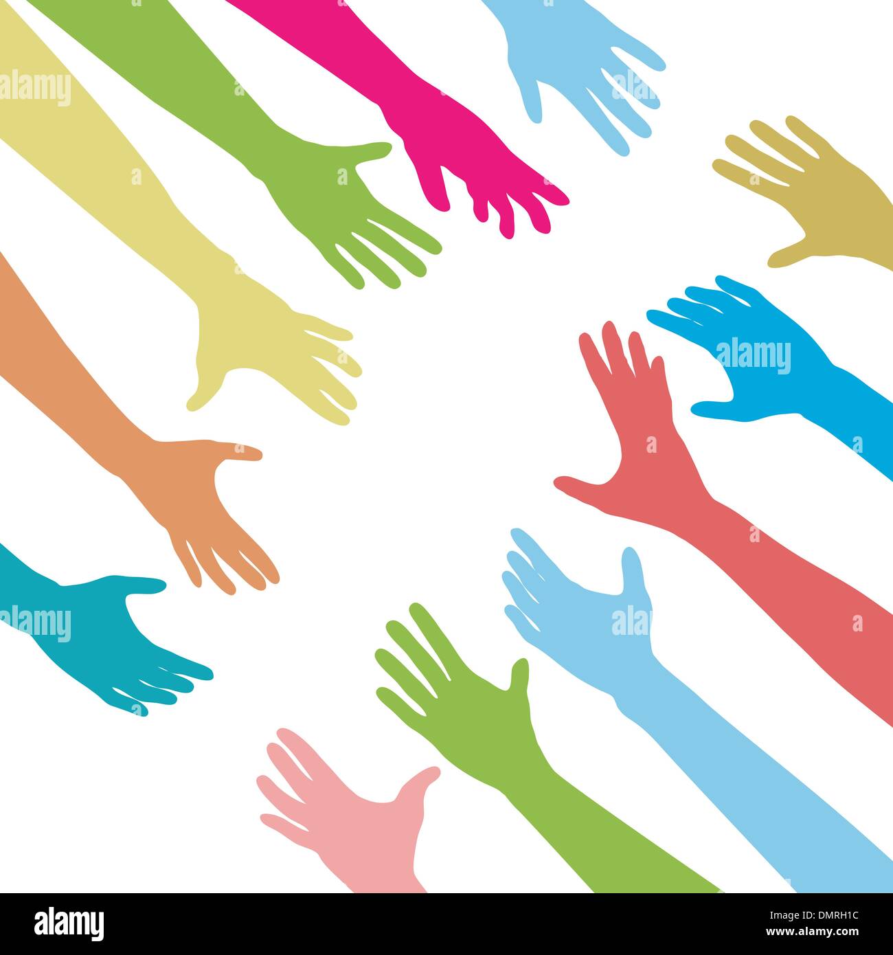 People hands reach out across unite connect Stock Vector Image & Art ...