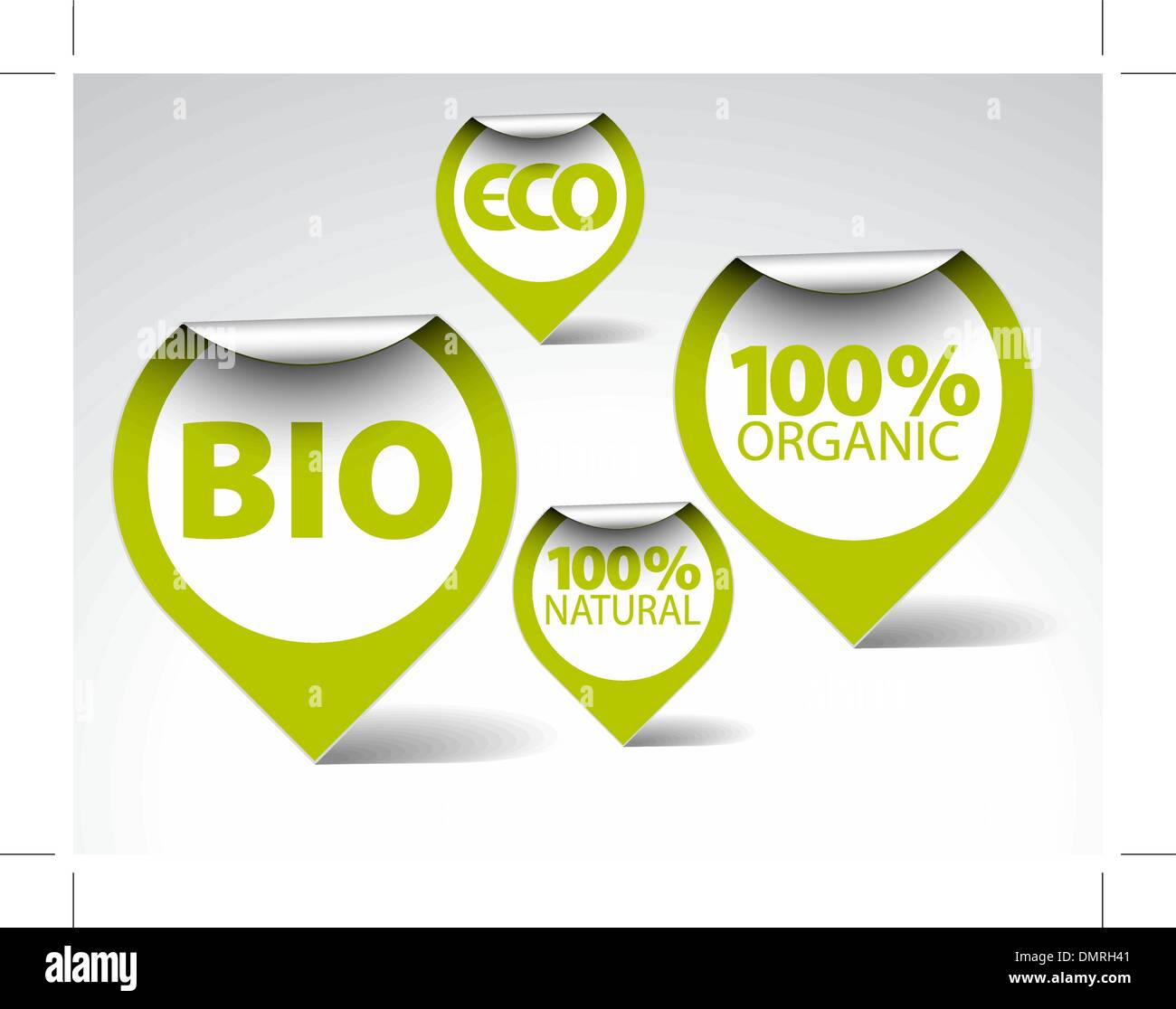 Green tags for organic, natural, eco, bio food Stock Vector Image & Art ...