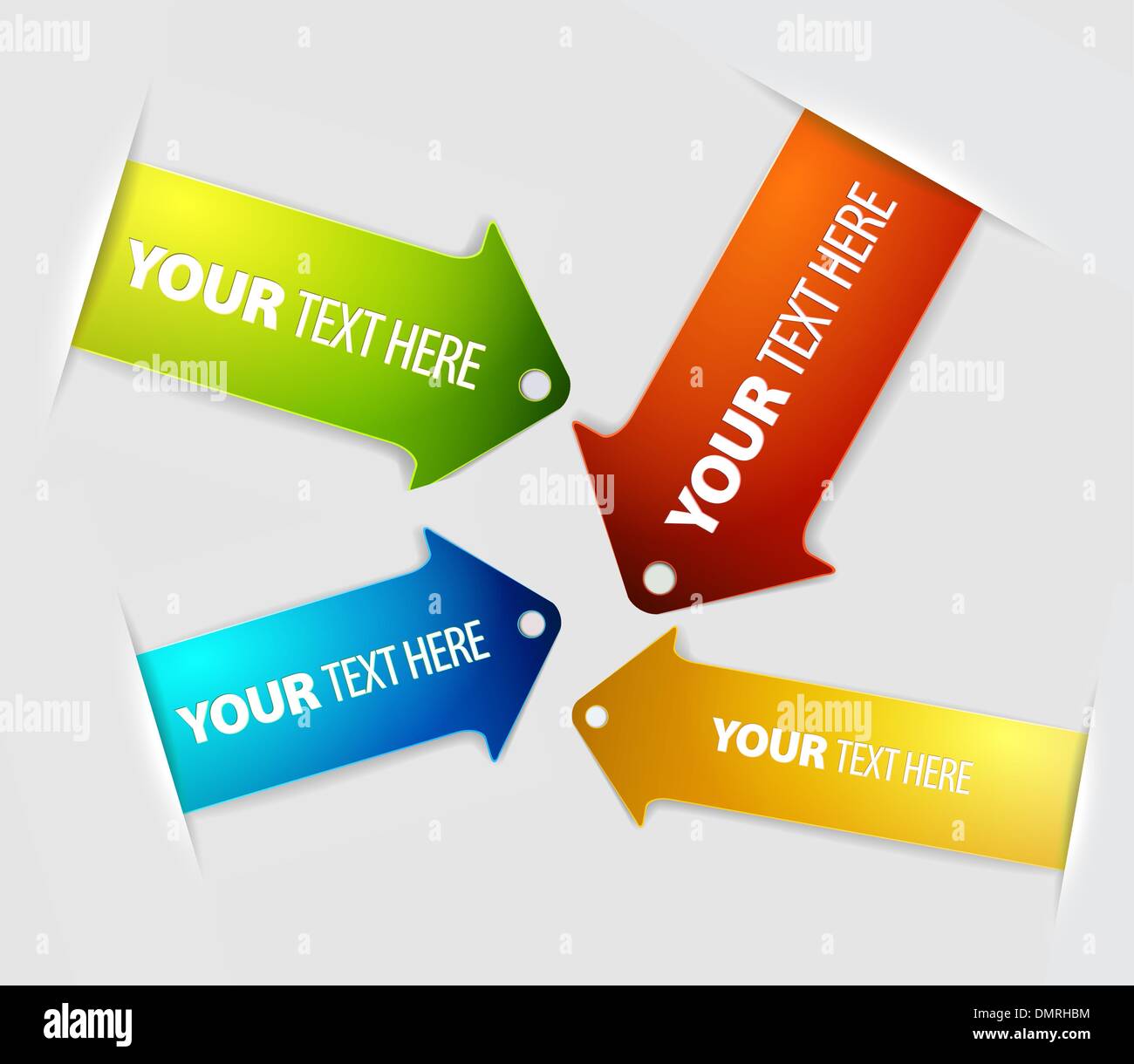 Set of long horizontal colorful arrow bookmarks Stock Vector Image ...