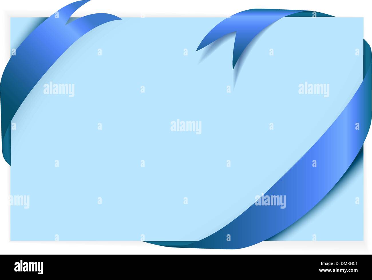 Blue ribbon around blank light blue paper Stock Vector Image & Art - Alamy