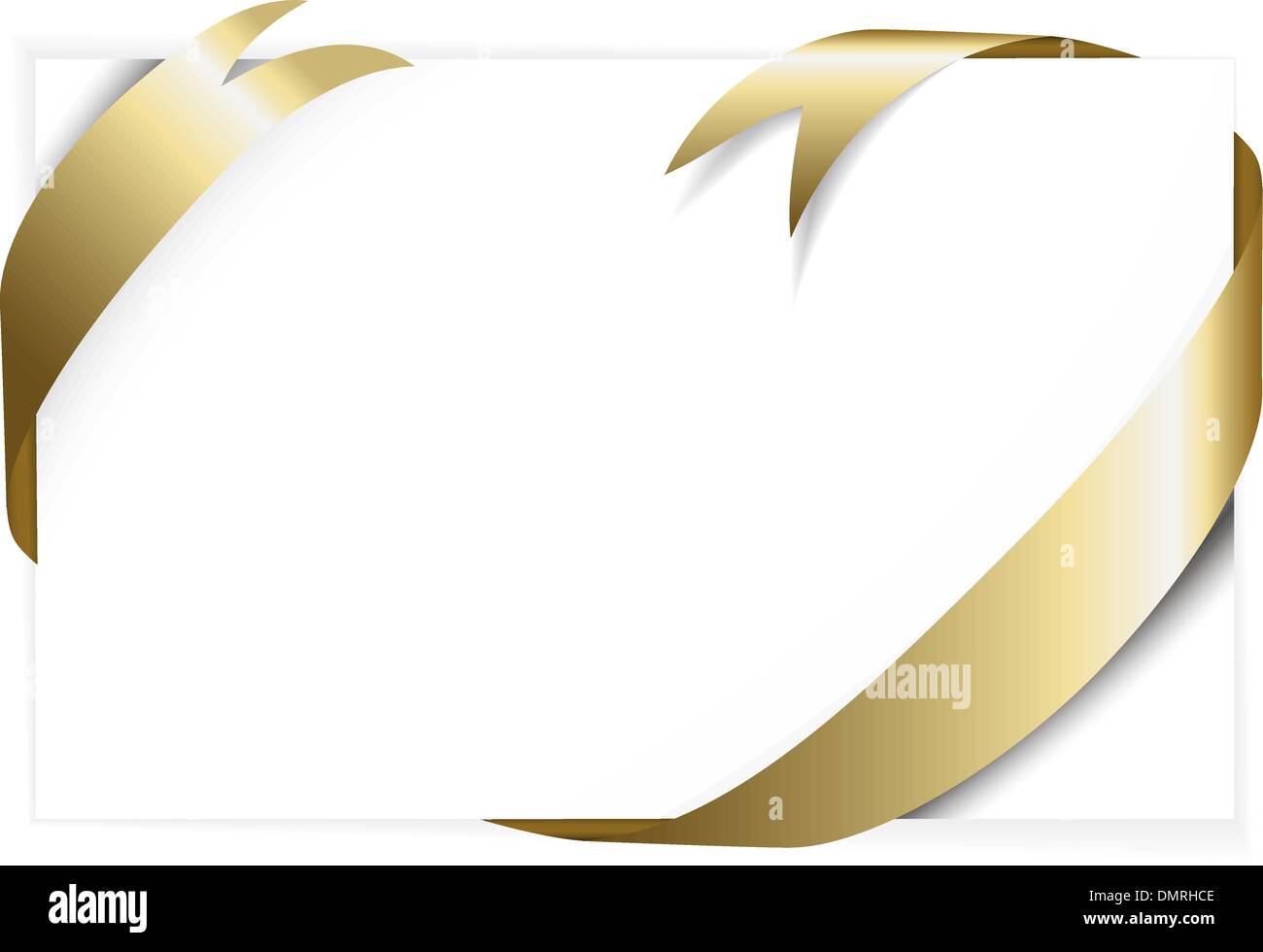 Golden ribbon around white paper Stock Vector Image & Art - Alamy