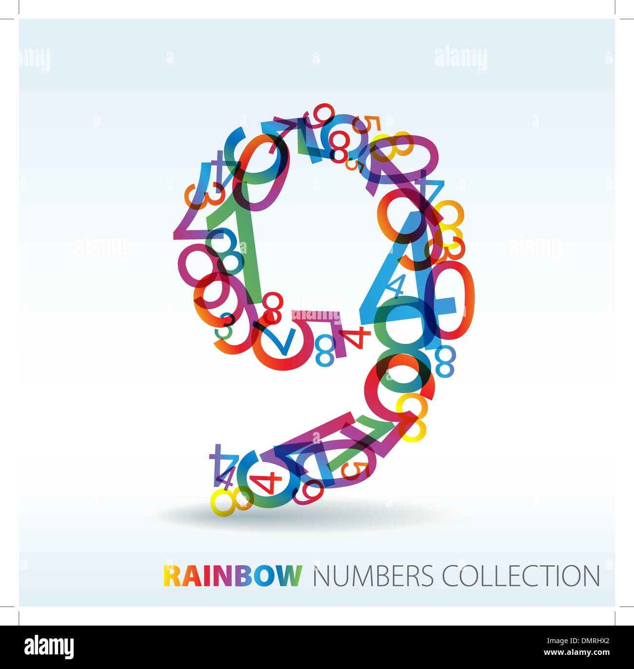 Number nine made from colorful numbers Stock Vector Image & Art - Alamy