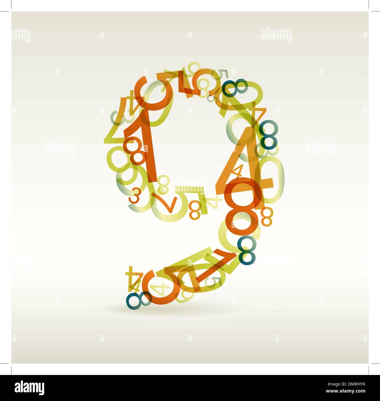 Number nine made from colorful numbers Stock Vector Image & Art - Alamy